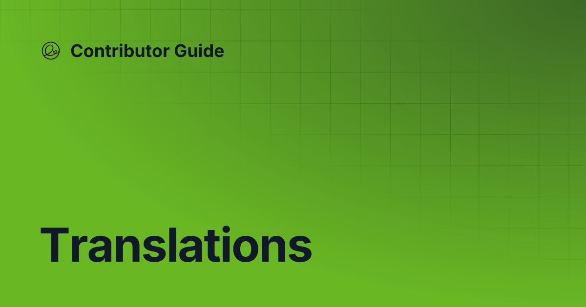 Translations | Contributor Guide